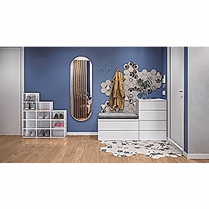 Adhome 6 Pack Shoe Box, Storage Boxes, Clear Plastic Stackable Organizer, Sneaker Display Containers Holds up to Size 13 Breathable Case with Lids, Front Opening Door, Multifunctional., ‎Transparent