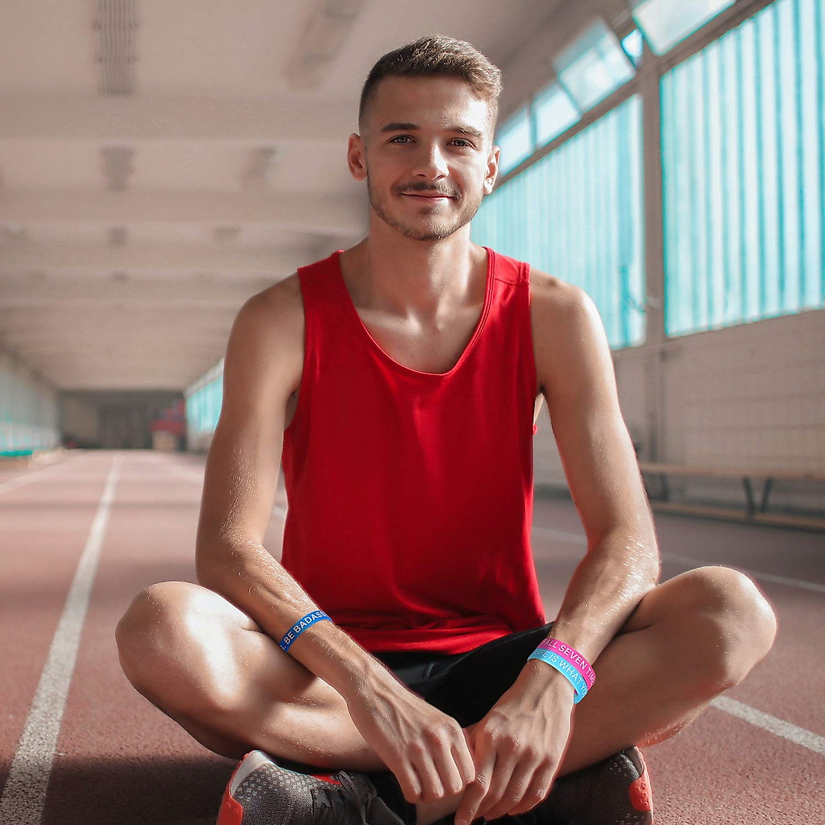 60 Pieces Motivational Quote Rubber Wristbands Colored Inspirational Silicone Bracelets Stretch Unisex Wristbands for Women Men Gifts, 20 Styles