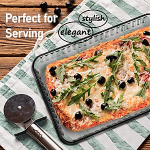 ums Glass Baking Dishes, 16 X 11 inch, 4 Quart Cooking and Serving Pan, Rectangular Baking Tray, Borosilicate Glass Cooking Pans for Oven, Casserole Dish, Heat Resistant Glass Ovenware