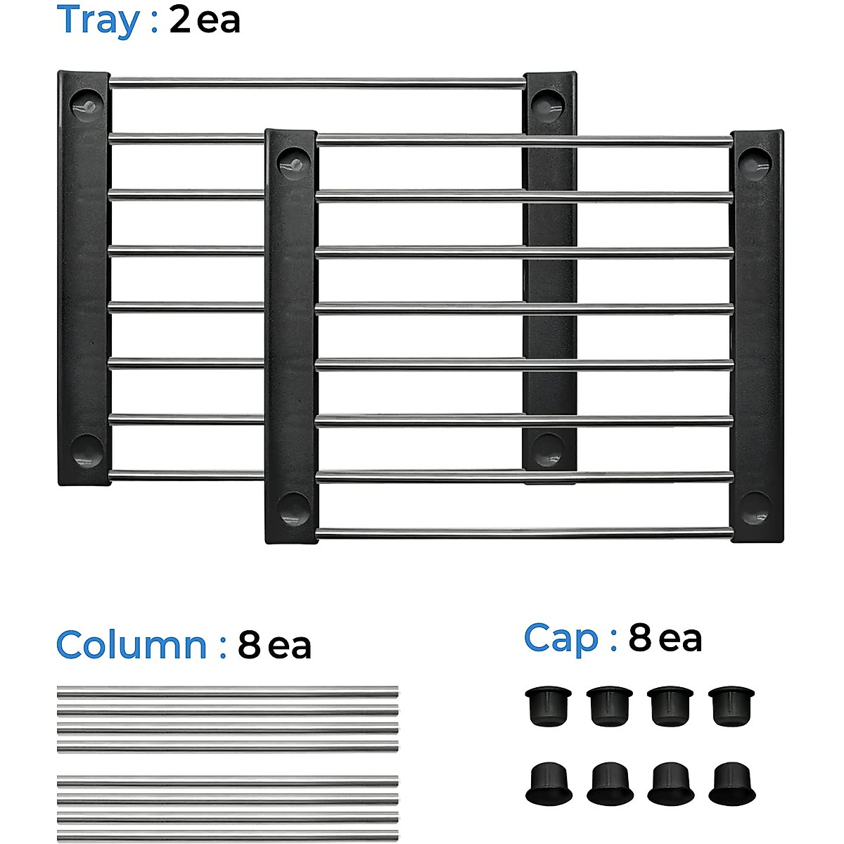 Carrotez Stackable Pantry Cabinet Organizer Set of 2, Pantry Organization and Storage, Cabinet organizers and Storage, Pantry Storage Shelf Organizer, Kitchen Cabinet Organizer, Black 9.8 x 7.8 x 6.1