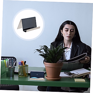 LALAFINA card protector Storage Professional PU Leather case Card package Office Supplies Mobile phone holder Metal ID Organizer Wallet business card Stainless steel