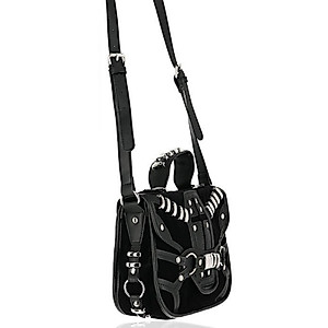 Restyle Coffin Cross Straps Gothic Punk Witch Alternative Crossbody Purse Bag