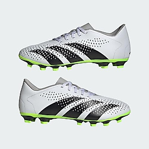 adidas Unisex Predator Accuracy.4 Firm Ground Sneaker, White/Black/Lucid Lemon, 10 US Men
