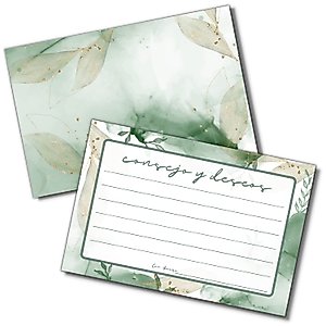 WillaBees Advice & Wishes Cards in Spanish 50 Consejos y Deseos Tarjetas For Graduation Party Well Mr Mrs Wedding Bridal Shower Retirement Baby Games Cards, Green, 6''Wx4''H