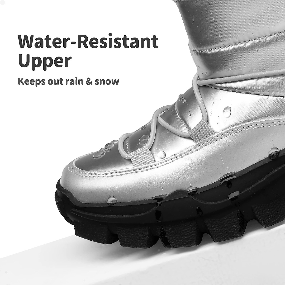 DREAM PAIRS Girls Boys Snow Boots Slip Resistant Outdoor Warm Ankle Winter Shoes Toddler/Little Kid,Size 2 Little Kid,Sliver,KSB218