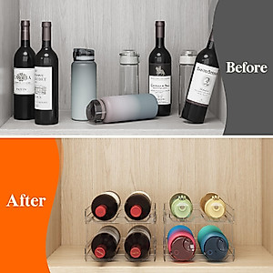 Lifewit Plastic Stackable Wine Rack for Refrigerator, Cabinet, Countertop,Wine Bottle Holder, Water Bottle Organizer for Fridge, Pantry, Hold 12 Bottles