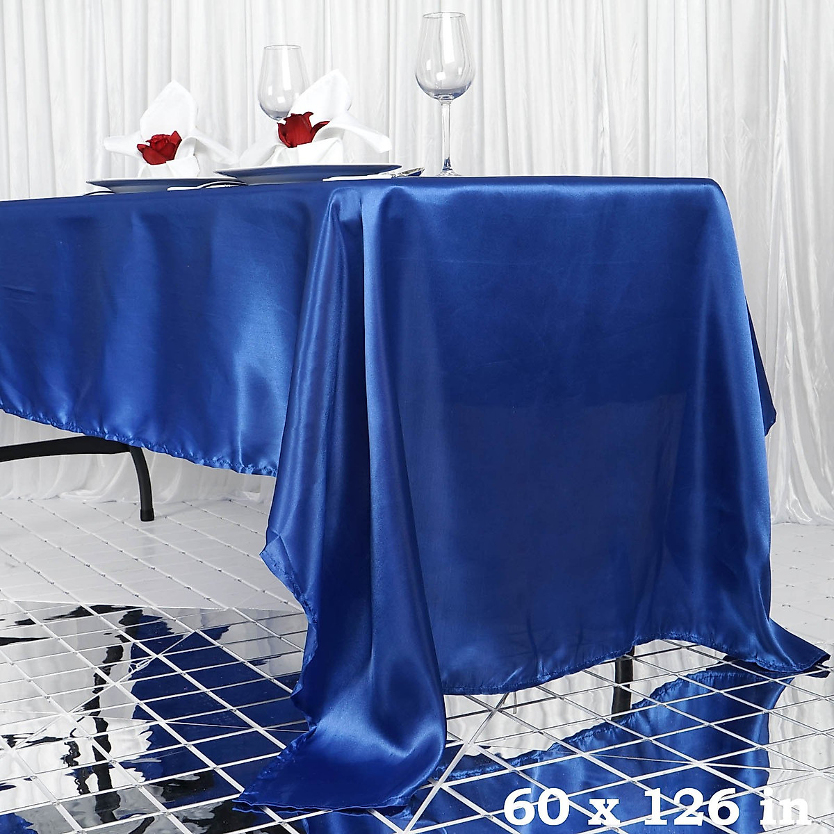 TABLECLOTHSFACTORY Royal 60x126 Rectangle Satin Tablecloth