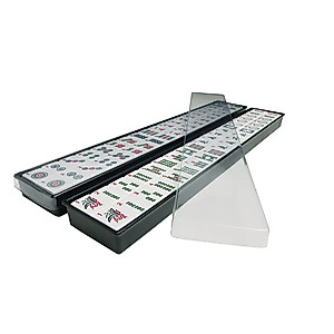NEW! - American Mahjong Set - 166 White Tiles (All-in-One Rack/Pushers), Silver Aluminum Case - Large Classic Mah Jongg Game Set