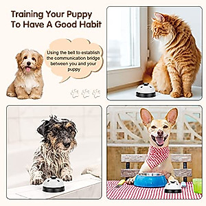 JEXCULL Pet Training Bells, 2 Pack Dogs Bell for Door Potty Training and to Ring to Go Outside Communication Device Dog AgilityTraining Equipment Interactive Toys (White)