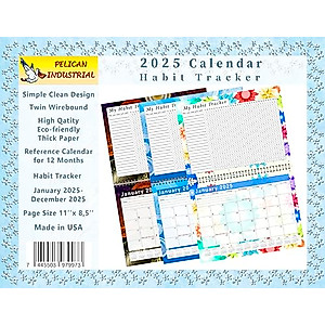 2025 Monthly Desktop/Wall Calendar/Planner - Habit Tracker - Daily, Weekly & Monthly Goal Motivational Habit Tracking Journal Inspirational - (Edition #018)