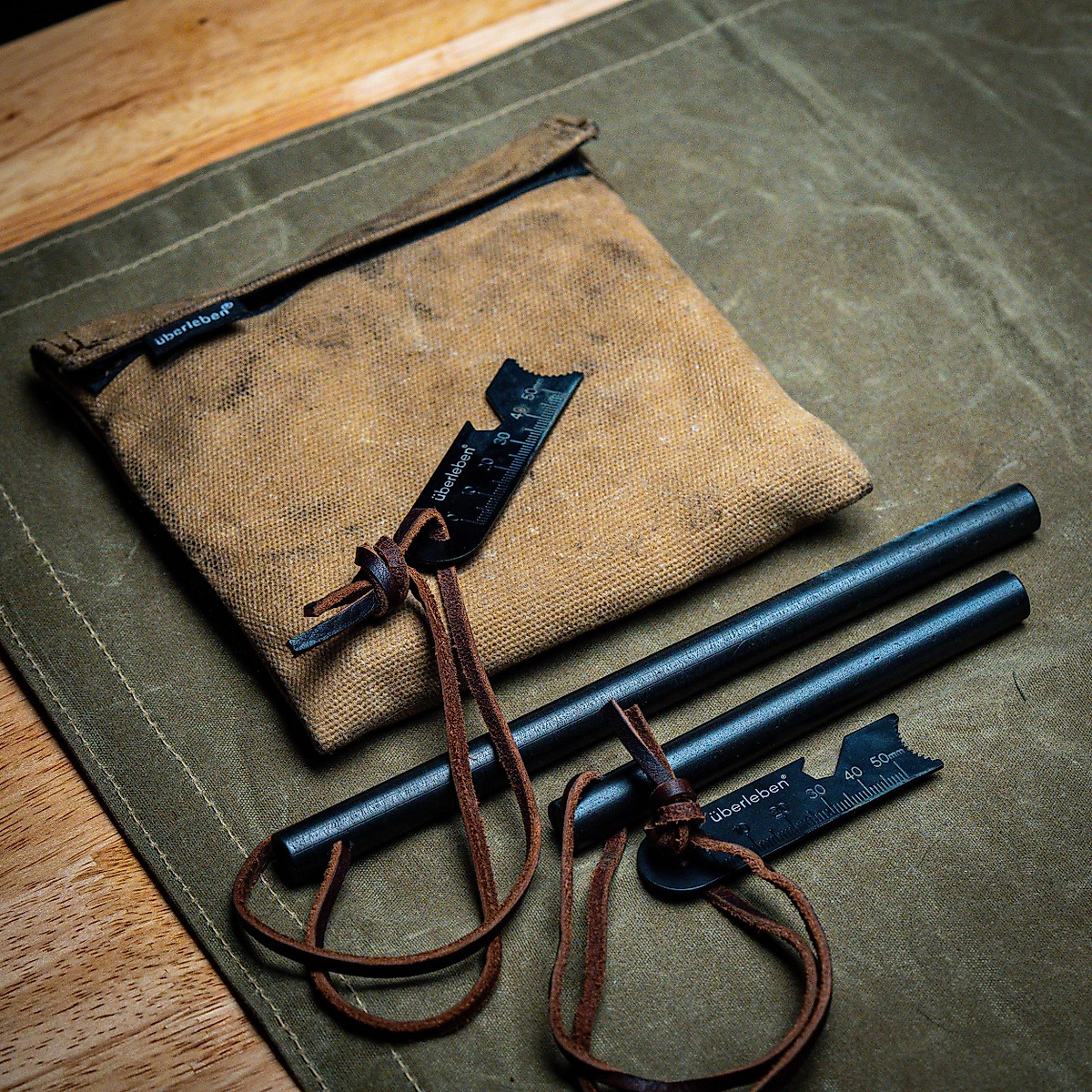 überleben Ferro Rod Fire Starter for Survival w/Multi-Tool Fire Striker, Lanyard - 8" Long, 1/2" Thick Fire Steel, 20,000 Strikes - Waterproof Flint and Steel - Camping Fire Starter Rod