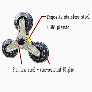 JTKDL Upgraded Folding Shopping Cart Stair Climbing Cart with Quiet Rubber Tri-Wheels Grocery Utility Cart with Wheel Bearings & Platform for Laundry Basket Loading