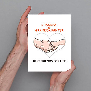 Dapofajo Grandpa & Granddaughter, Grandpa Birthday Card, Cute Card from Granddaughter, Birthday Card for Granddaughter