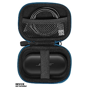 CaseSack case for Bose Sport Earbuds and QuietComfort Noise Cancelling Earbuds - True Wireless Earphones, Mesh Accessories Pocket, Compact Consolidation Carrying case