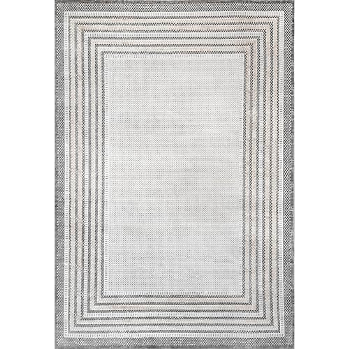 nuLOOM Anya Machine Washable Casual Border Area Rug, 4x6, Grey