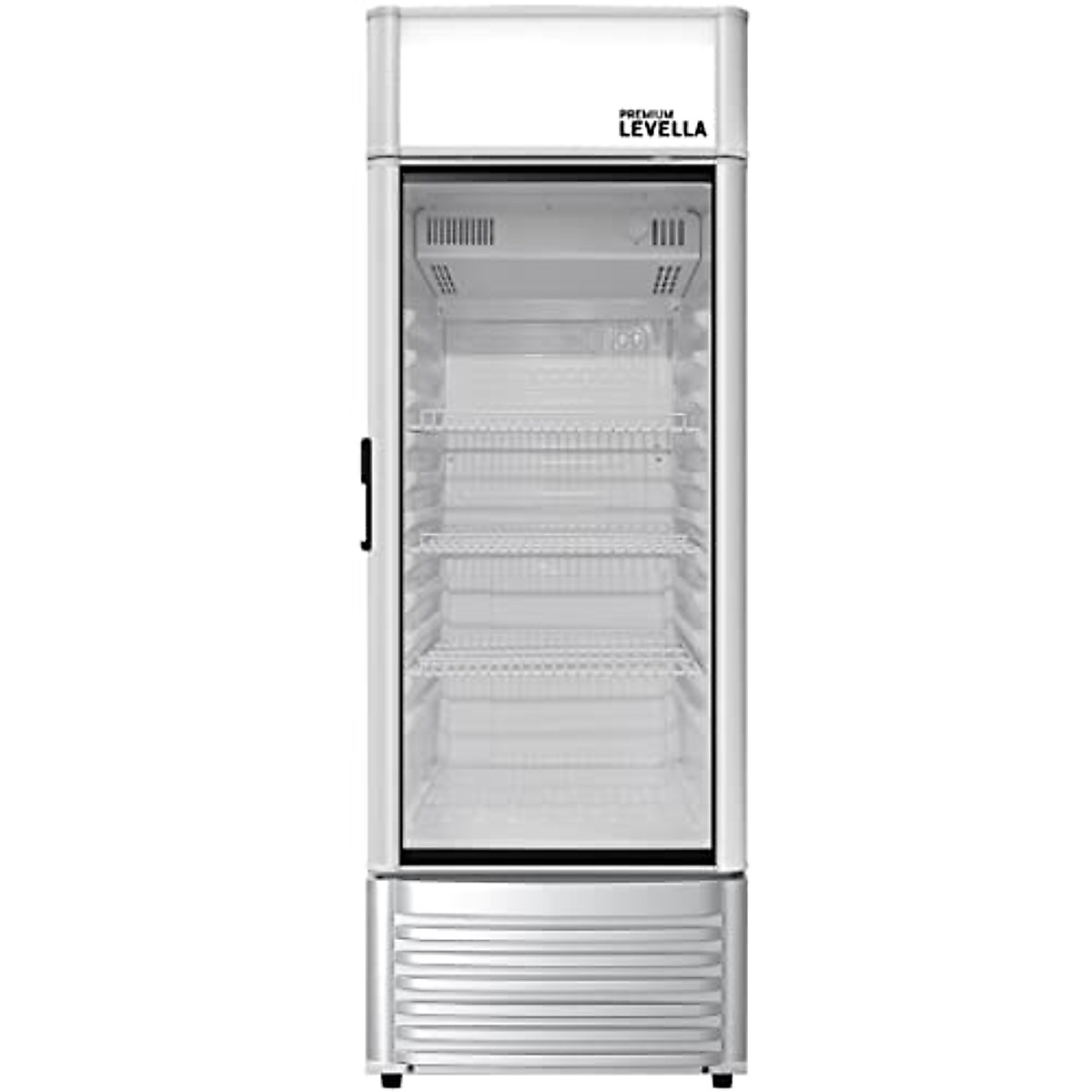 PremiumLevella PRF65DX Single Glass Door Merchandiser Refrigerator -Beverage Display Cooler-6.5 cu ft-Silver