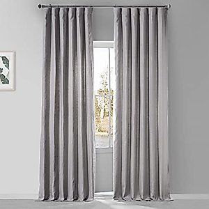 HPD Half Price Drapes French Linen Curtains For Room Decorations Light Filtering 50 X 120 (1 Panel), LN-XS1701-120, Earl Grey