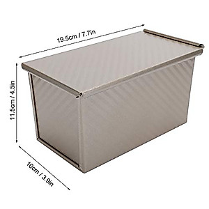 LIULDASHUN Bread Mold, Gold Aluminium Alloy Non Stick Baking Mold With Sliding Cover, Bread Meatloaf Homemade Cakes Baking Bread Pan Kitchen Supplies
