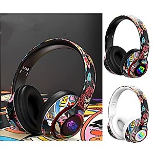 Over-Ear Bluetooth Headphones, Colorful Atmosphere Lamp, Foldable Wireless Sports Headset, Hi-Res Audio, Noise Cancelling, Can Be Inserted Into The Card Mobile Computer Universal