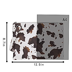 Mily Oversized Clutch Bag Purse Envelop Clutch Chain Tote Shoulder Bag Handbag Foldover Pouch (6217+Cow)