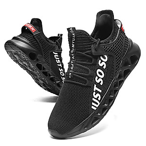 Tvtaop Black Shoes for Womens Sneakers Athletic Running Shoes Casual Walking Lightweight Workout Tennis Shoes,Black,Women Size 9