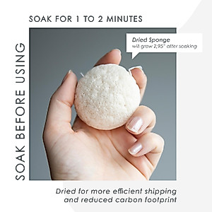 Konjac Face Sponge (4 Pack) | 100% Natural & Dye Free | Non-Toxic | Biodegradable | Eco-Friendly | Plastic Free Packaging