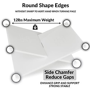 Honygebia White Acrylic Book Stands - Cross Frame Acrylic Book Holder, Open Bookstand for Display and Reading, Suitable for Art, Bible, Cookbook, Easel, Magazine, Textbooks 12.5" x 9.5" x 5.5"
