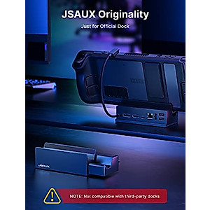 JSAUX Stand for Official Steam Deck Dock and Steam Deck/ROG Ally with Case, Frosted Aluminum Alloy Playstand for Steam Deck, Anti-Slip Holder for Valve Steam Deck/ASUS ROG Ally