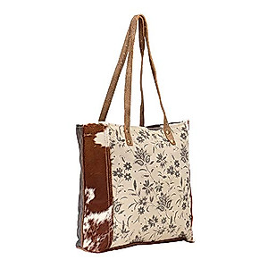 Myra Bag Sunburned Upcycled Canvas & Cowhide Tote Bag S-1468