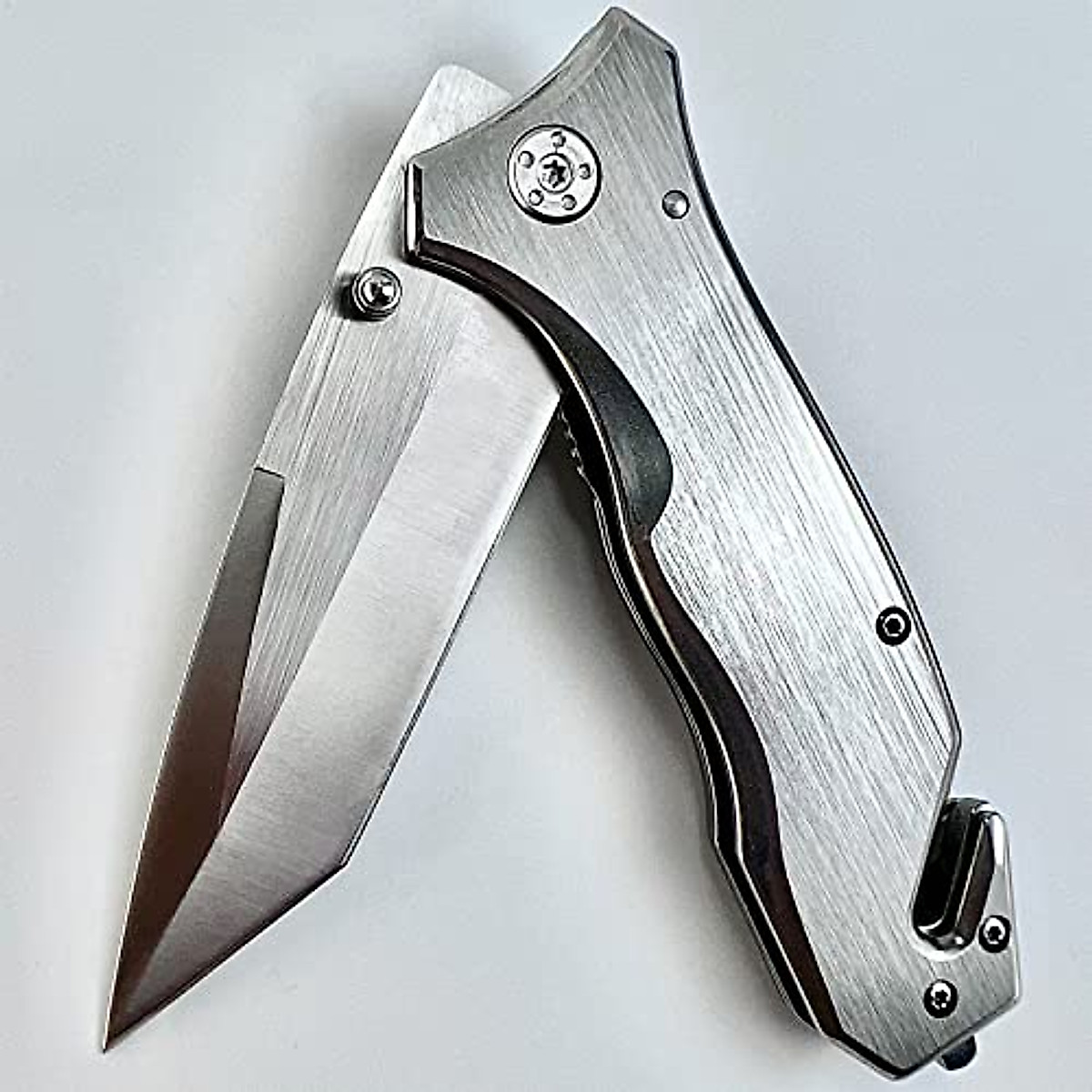 GAJING EDC Sharp Folding Pocket Knife with Liner Lock,Pocket Clip, Glass Breaker,Sealbelt Cutter and Stainless Steel Handle