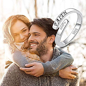 Fookduoduo 925 Sterling Silver Ring Inspirational Jewelry adjustable Wrap Open Rings for Women (faith ring)