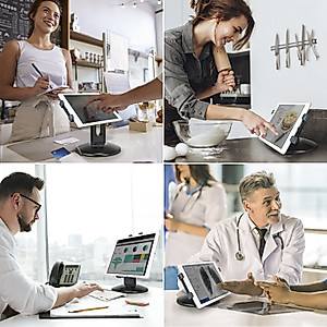 EHO iPad Stand, 360° Rotating Commercial Tablet Stand, Retail Kiosk, 6"-13" (Screens) Adapter Universal Tablet Clamp Holder for iPad, iPad Air, iPad Mini, Microsoft Surface, Most Tablets - Black