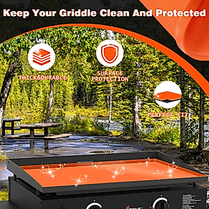 Parutta 28" Silicone Griddle Mat for Blackstone Grill, Heavy Duty Food Grade Grill Mat Come with 2-Pack Grease Cup Liners, Protective Cover Mat for Blackstone 28In Griddle(Not fit 28XL/Pro Size)