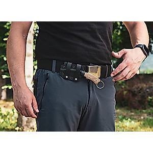 LionSTEEL H2 Karambit Style Fixed Blade EDC Hunting Hiking and Outdoor Knife, G10 and Micarta Handles, M390 Super Steel, Leather Sheath Included, Black G10