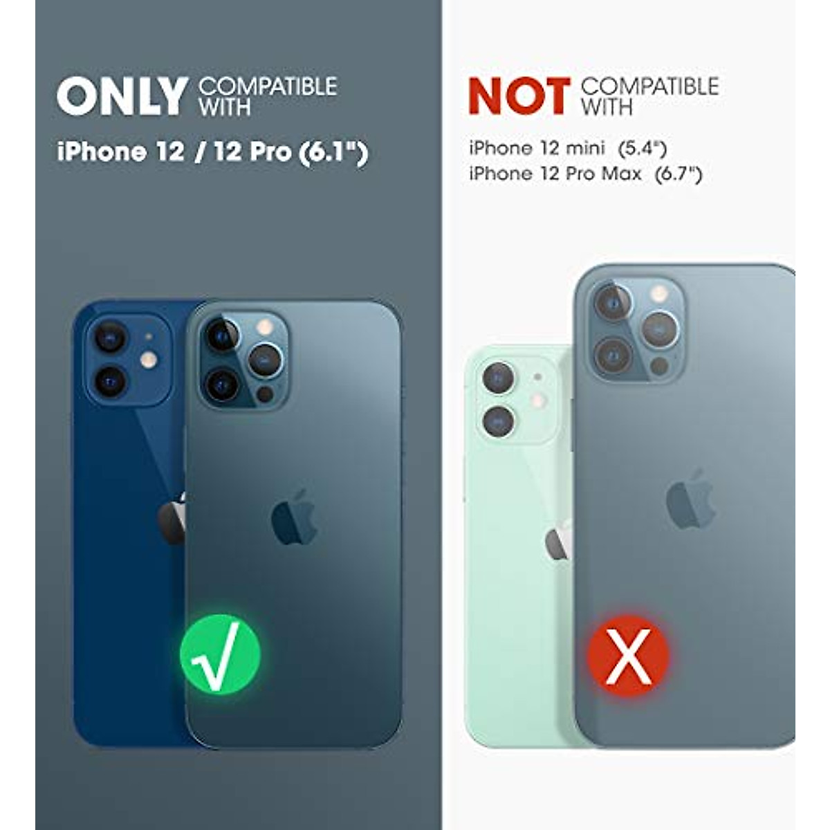 SupCase Unicorn Beetle Style Series Case Designed for iPhone 12 (2020) / iPhone 12 Pro (2020) 6.1 Inch, Premium Hybrid Protective Clear Case (Black)