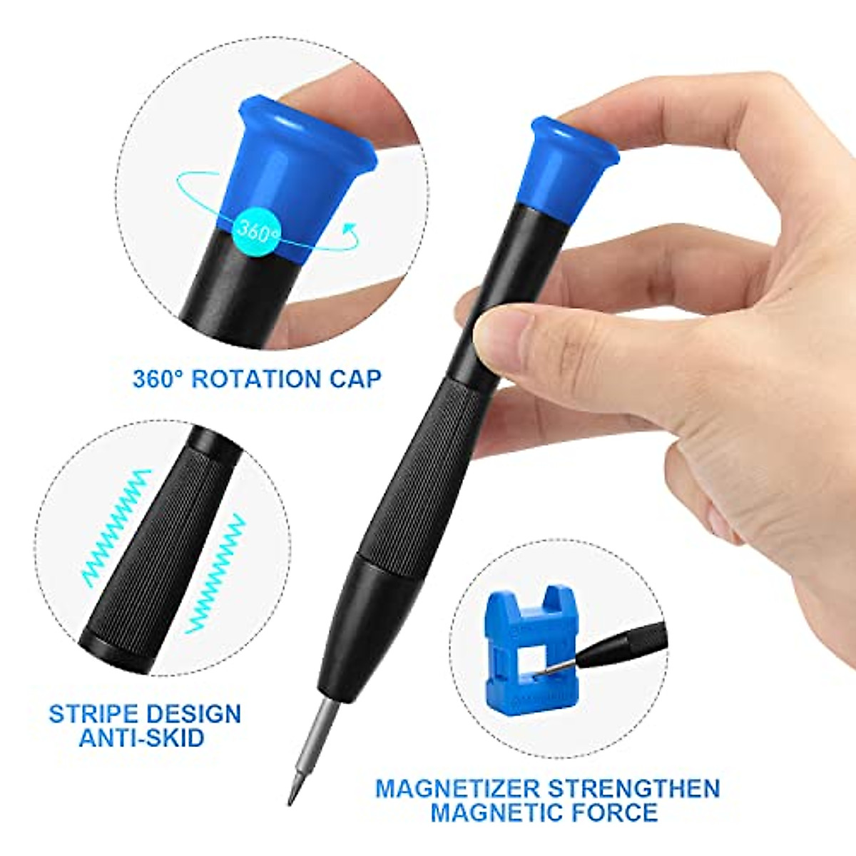 Small Screwdriver Set, VMAN 33Pcs Magnetic Precision Screwdriver with Flathead Phillips Screwdrivers Pentalobe Torx Star Screwdrivers Tweezers for Repairing Smartphone Laptop Eyeglass Watch