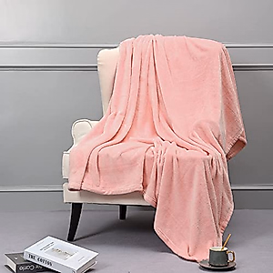 NANPIPER Fleece Blankets, Super Soft Flannel King Size Blanket for Bed, Luxury Cozy Microfiber Plush Fuzzy Blanket,Pink