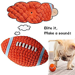 Luoxinseh Immortal Toy for Aggressive Chewers, Squeaky Football Toy,Indestructible Squeaky Dog Balls, Chew Toy for Pet Training Accessories for Large/Medium/Small Dogs (Large,A)