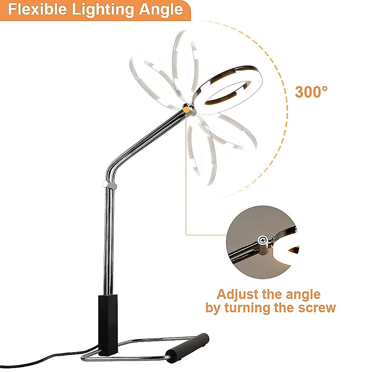 DINGLILIGHTING DLLT Metal LED Desk Lamp, Adjustable Eye-Caring Architect Table Lamp, Modern Small Tall Reading Lamp for Bedroom, Study Room & Office Work Lighting (Silver)
