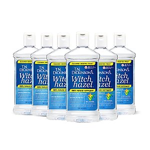 T.N. Dickinson's Witch Hazel Astringent for Face and Body, 100% Natural, 6 Count