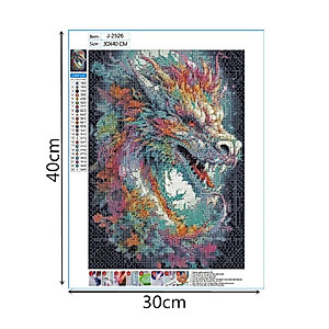 5D Diamond Art Painting Kits, Diamond Art Kits for Adults Kids, Full Drill Diamond Rhinestone Arts Craft Picture Embroidery Painting by Numbers for Home Wall Decor, 11.8 x 15.75 inch (Dragon A)