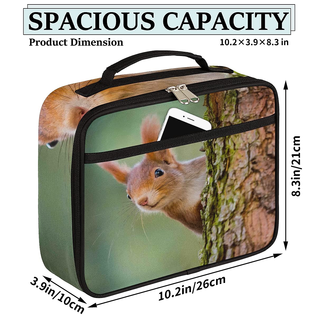 Kids Lunch Box for Boys Girls Cute Animal Squirrel Forest Insulated Lunch Bag Reusable Small Cooler Bag Meal Containers Tote Kit for School Travel Women Men