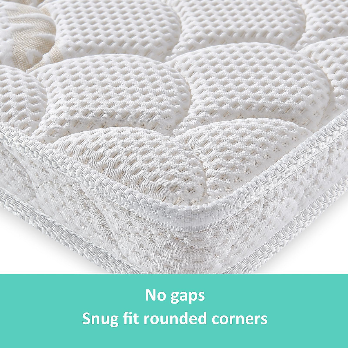 Vibe bear Premium Foam Mini Crib Mattress - Dual-Sided- 38x24x4 Inch- 100% Breathable, Non-Toxic, Quiet and Odorless, Hypoallergenic, Fits Most Mini Cribs