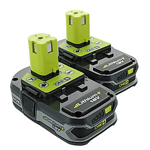 Ryobi P107 One+ 18 Volt Compact Lithium Ion 1.5 Ah Battery Multi Pack (2 Batteries)