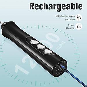 Rechargeable Milk Frother Handheld for Coffee, Stirrers Electric Whisk with Wall Mounted Stand, Drink Mixer Hand Frother Wand (MF02)