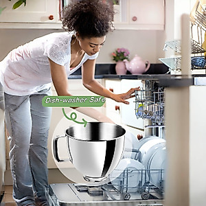 5 Quart Stainless Steel Mixer Bowl for KitchenAid Stand Mixers, Compatible with 4.5 & 5 QT KitchenAid Tilt-Head Mixers, KitchenAid Mixer Accessories, KitchenAid Replacement Bowl