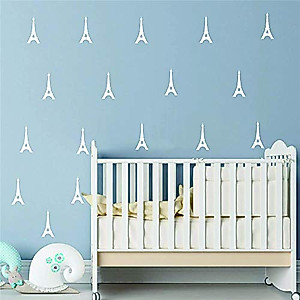 40 Pieces/Pack Eiffel Tower Pattern Wall Sticker Vinyl Home Decoration Art Decor Sticker Kids Nursery Bedroom Boy Room Wall Decor Art Adesivo Decal (White)