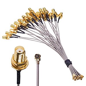 Goupchn U.FL/IPEX/IPX to SMA Female Bulkhead Pigtail Antenna Cable 5 Pack 15cm/5.9" Low Loss Coaxial Cable for Wireless Routers, Mini PCIe Cards, Network Extension, WiFi WAN Repeater
