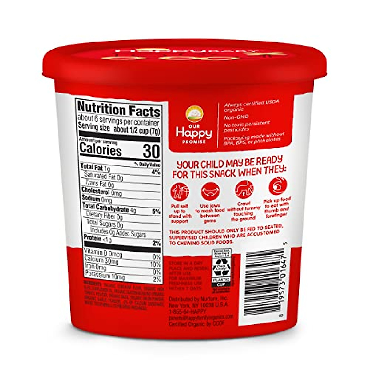 Happy Baby Organic Snackers Baked Grain Snack for Crawling Babies, Tomato and Basil, 1.5 Ounce (Pack of 6)