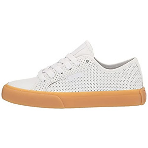 DC Women's Manual Skate Shoe, White/Gum, 9.5